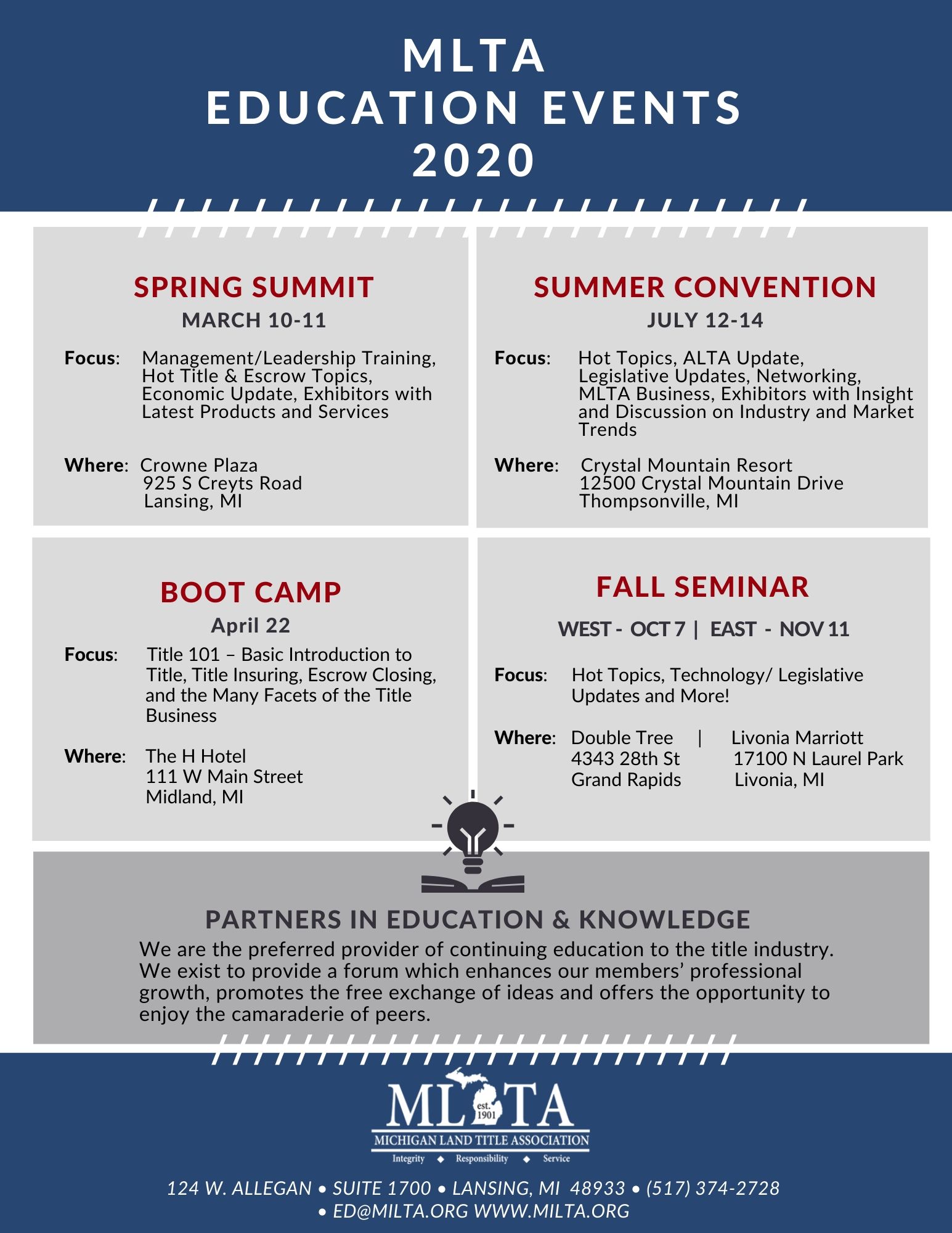 Events - Michigan Land Title Association