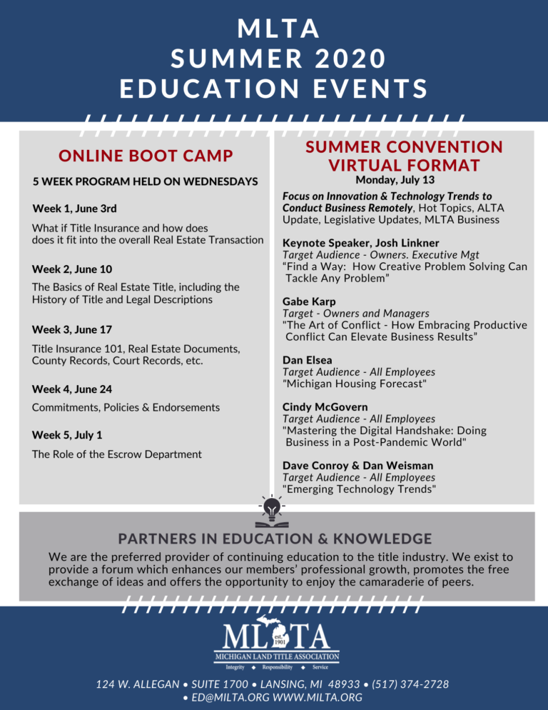 Events - Michigan Land Title Association